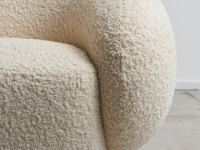 Karma Chair Ivory Boucle Armchair Andrew Martin