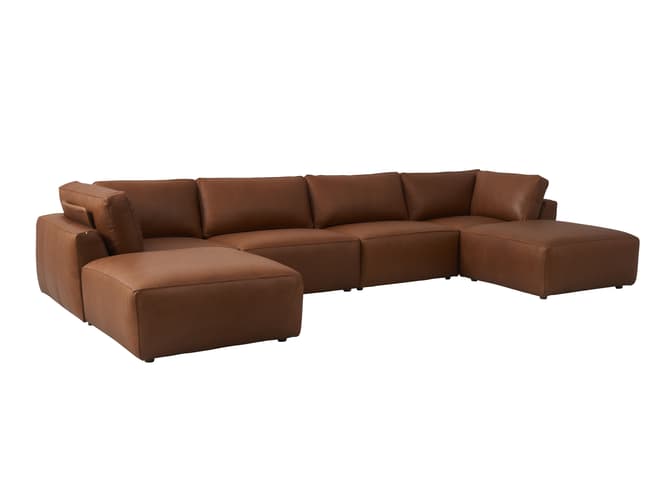 Leather u sectional store